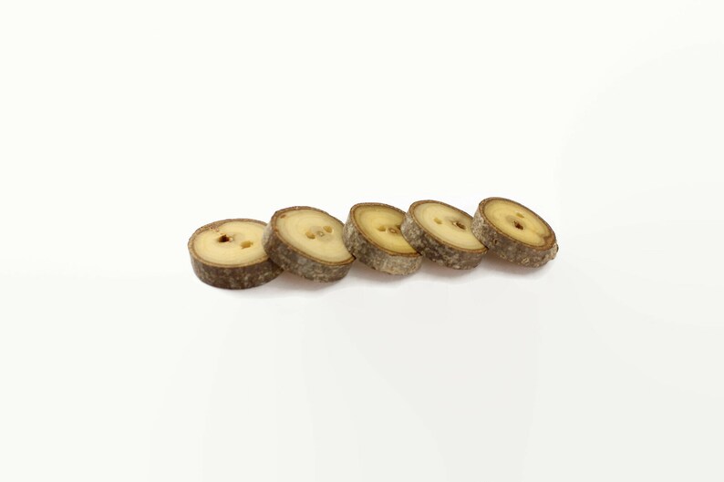 Set of 10 Spruce Wood Buttons. Pine Wood Buttons. Rustic Wooden Buttons ...