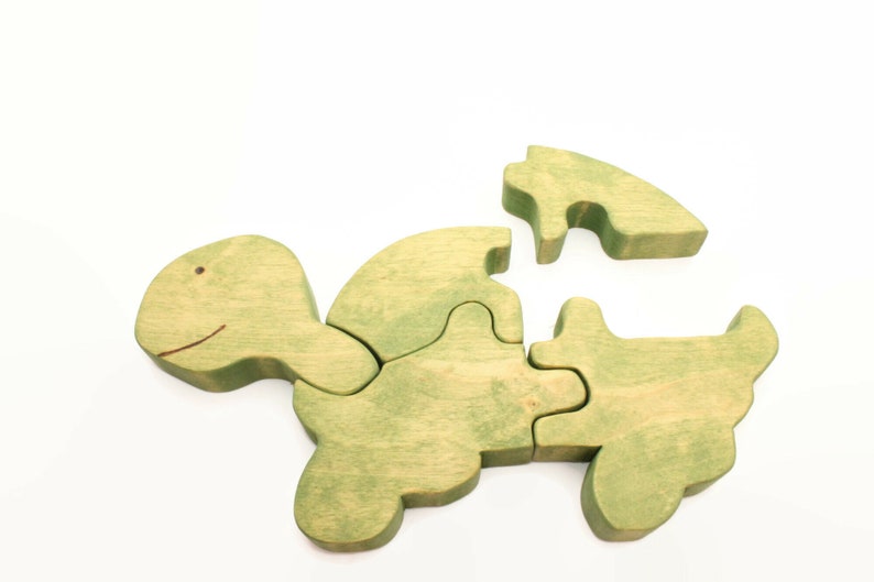 Wooden Turtle Puzzle Large Pieces 12 Months wood Toy - Etsy