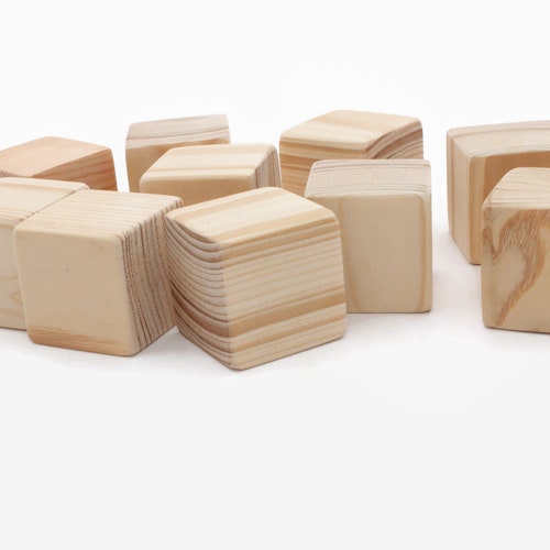 Set of 10 Pine Wooden Blocks 1 1/2 Inch 4 Cm Unfinished - Etsy