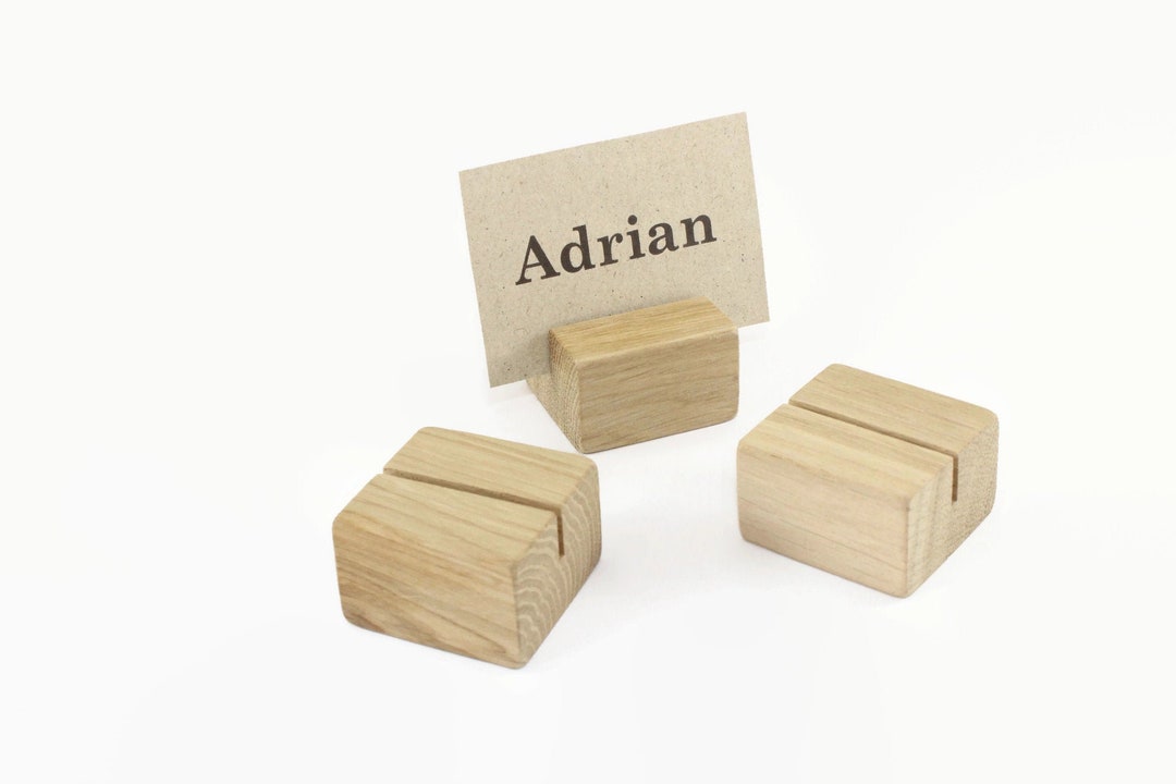 Set of 15 Wooden Card Holders | Table Number Holder | Oak Table Decors ...