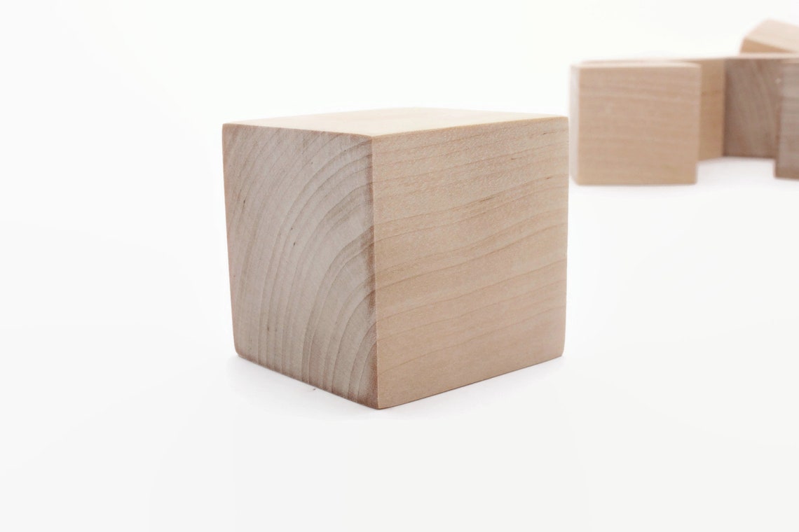 Set of 50 Birch Wooden Blocks | 1.6 " | 4cm | Natural Wooden Blocks ...
