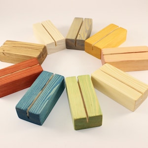 Set of 15 wooden card holders Table number holder Colorful | Etsy