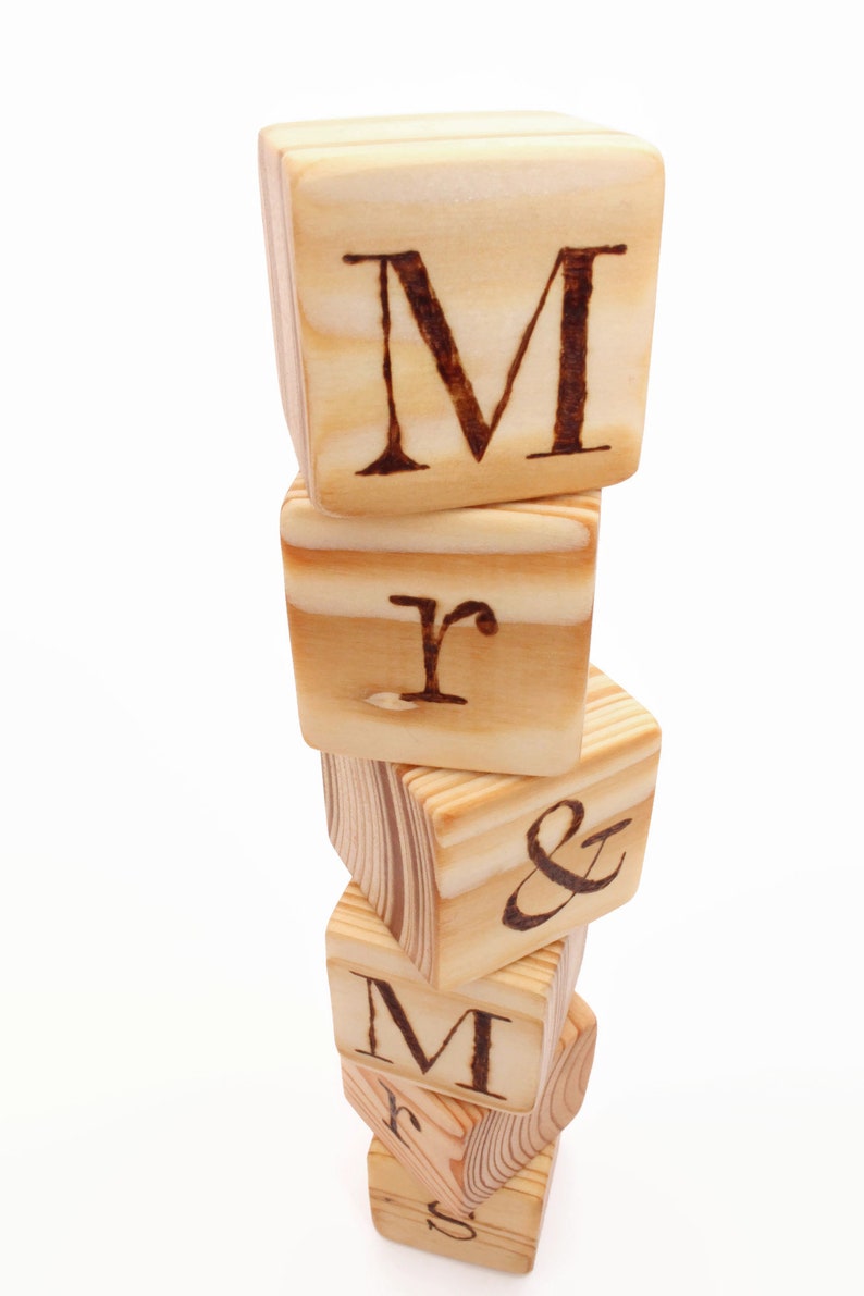 Personalized Wooden Blocks | 1,5 Inch | Mr | Mrs | Letter Blocks | Hand ...