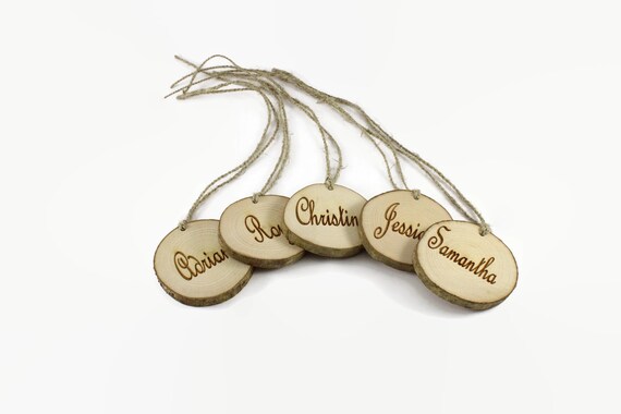 Set of 20 Personalized Wooden Name Tags 2-3 Wooden | Etsy