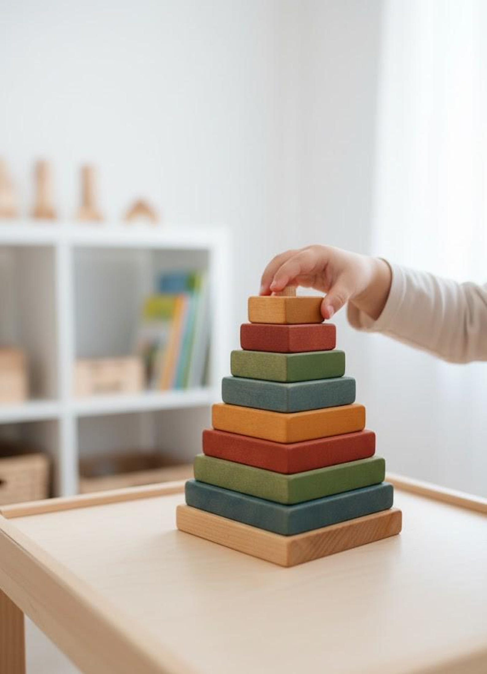 Wooden Pyramid | BIG SIZE | 17cm/6,7 in | Stacking Toy | Learning Toy ...