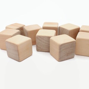 Set of 50 Birch Wooden Blocks | 1.6 " | 4cm | Natural Wooden Blocks ...