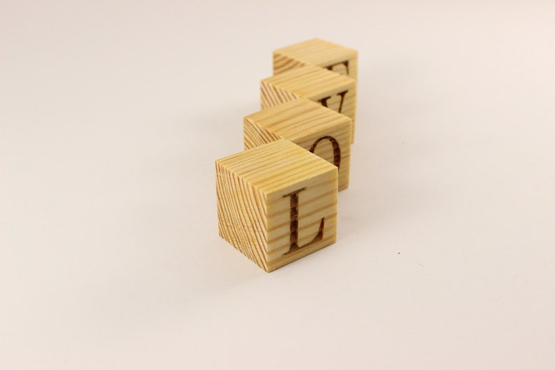 Personalized wooden blocks 1 inch Letter blocks Engraved | Etsy