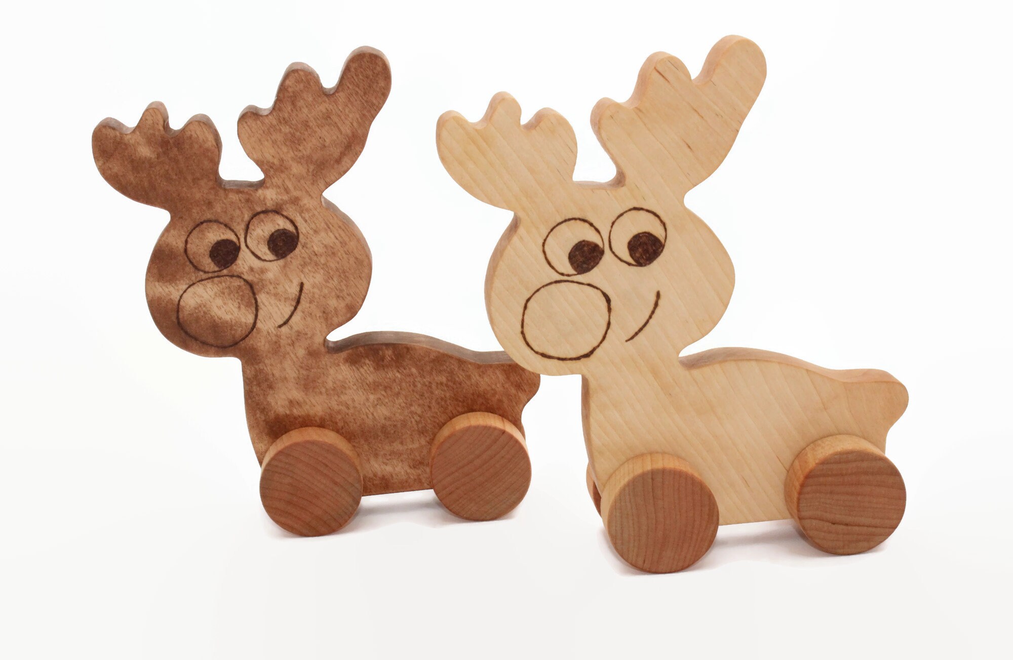 Wooden Reindeer Toys | Toys on Wheels | Christmas Wooden Toy ...