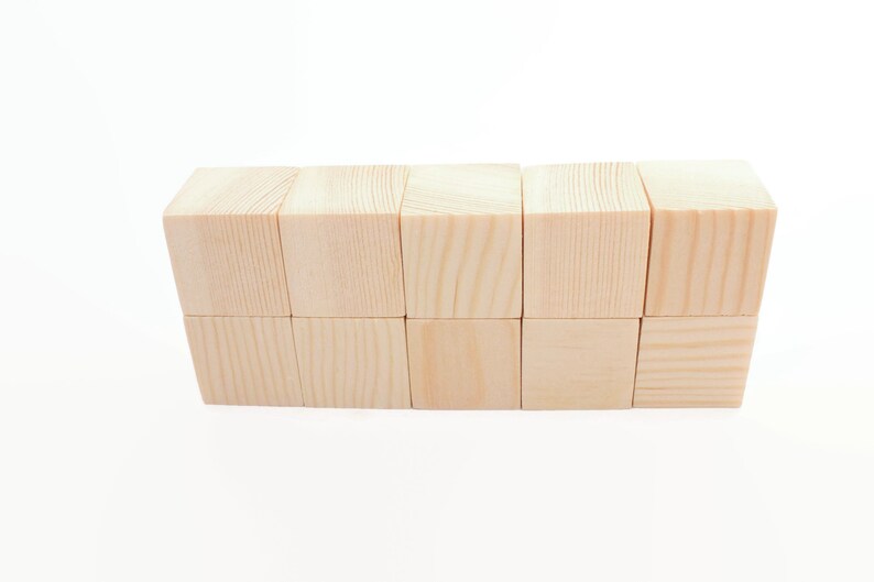 Set of 10 Pine Wooden Blocks 1 1/2 Inch 4 Cm Unfinished - Etsy