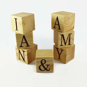 Personalized Wood Blocks. 1,5 Inch Cubes. Wooden Letter Blocks ...