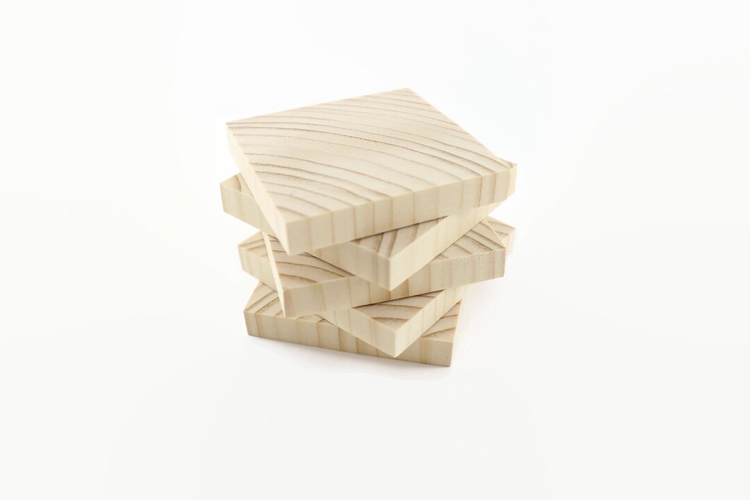 Set of 10 20 30 40 50 6cm Wooden Squares | 2,4" | 6cm | Wood Crafts ...