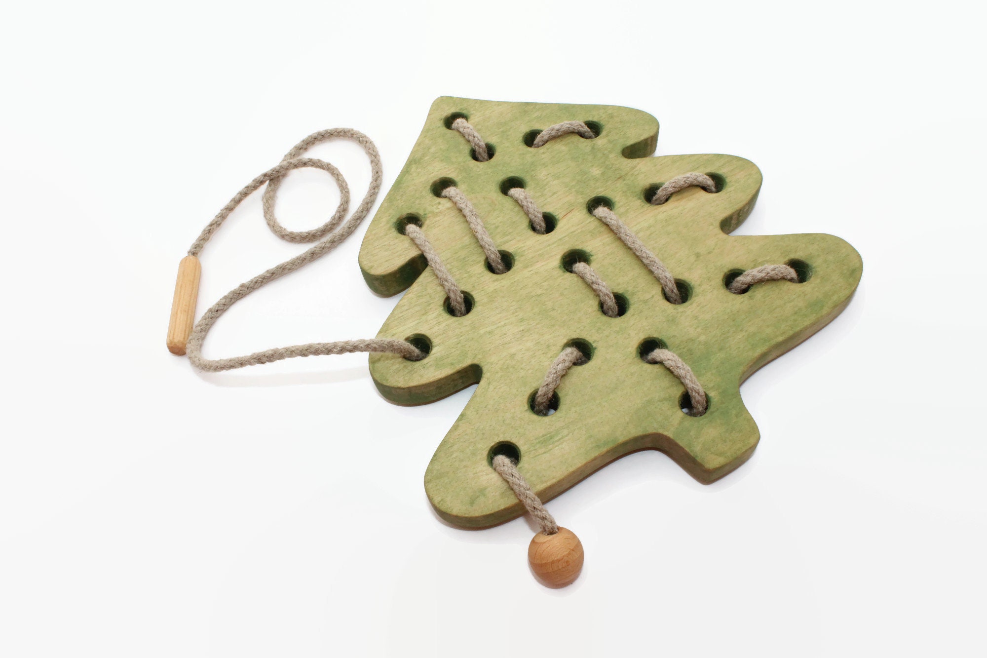 Wooden Lacing Toy Christmas Tree Wooden Toys Lacing Toys - Etsy
