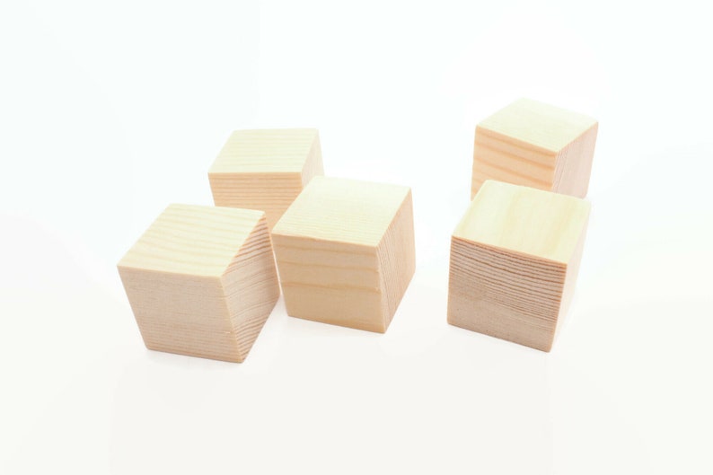 Set of 10 Pine Wooden Blocks | 1 1/2 Inch | 4 Cm | Unfinished Wood ...