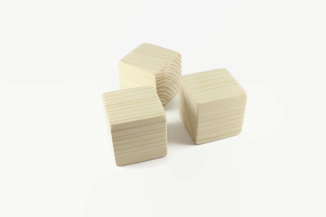 Set of 5 Wooden Blocks | 2,4" | 6 Cm | 60mm Blocks | 60x60 Blocks | 2,4 ...