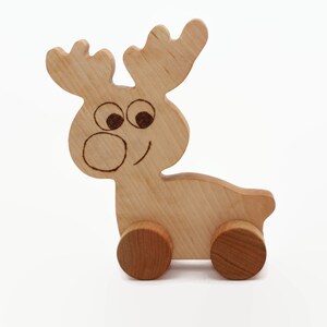 Wooden Reindeer Toys | Toys on Wheels | Christmas Wooden Toy ...
