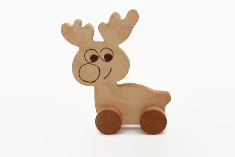 Wooden Reindeer Toys | Toys on Wheels | Christmas Wooden Toy ...