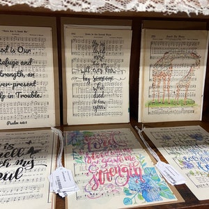 Handcrafted Scripture Art: Vintage Hymnal Creations - Etsy