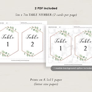 Greenery Table Numbers,printable Table Numbers,5x7 Table Numbers ...
