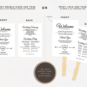 Rustic Wedding Program Template, Printable Wedding Programs Instant ...