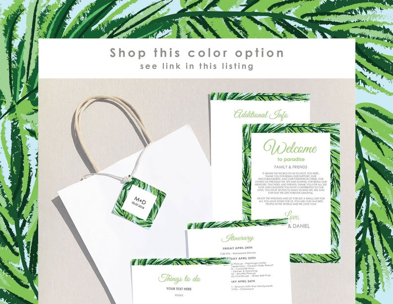 Printable Welcome Bag Note Tropical Beach Wedding - Etsy