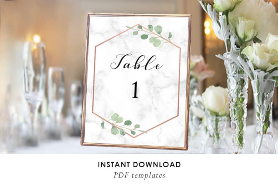 Greenery Table Numbers,printable Table Numbers,5x7 Table Numbers ...