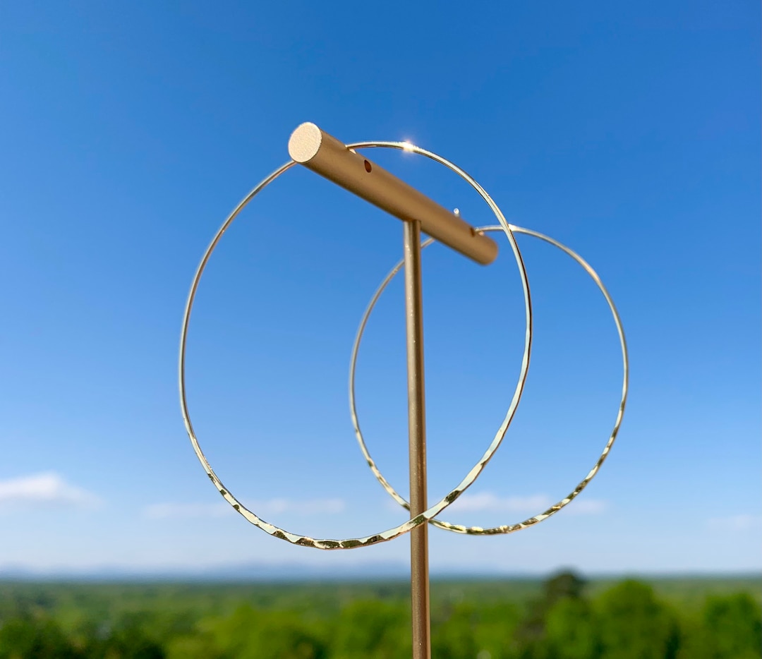 Hammered Hoops/ 2.25” Hoops/ 18K Gold/ Silver Hoops/ Large Hoop ...