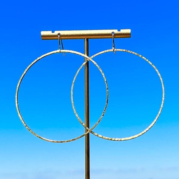 Hammered Hoops - Etsy