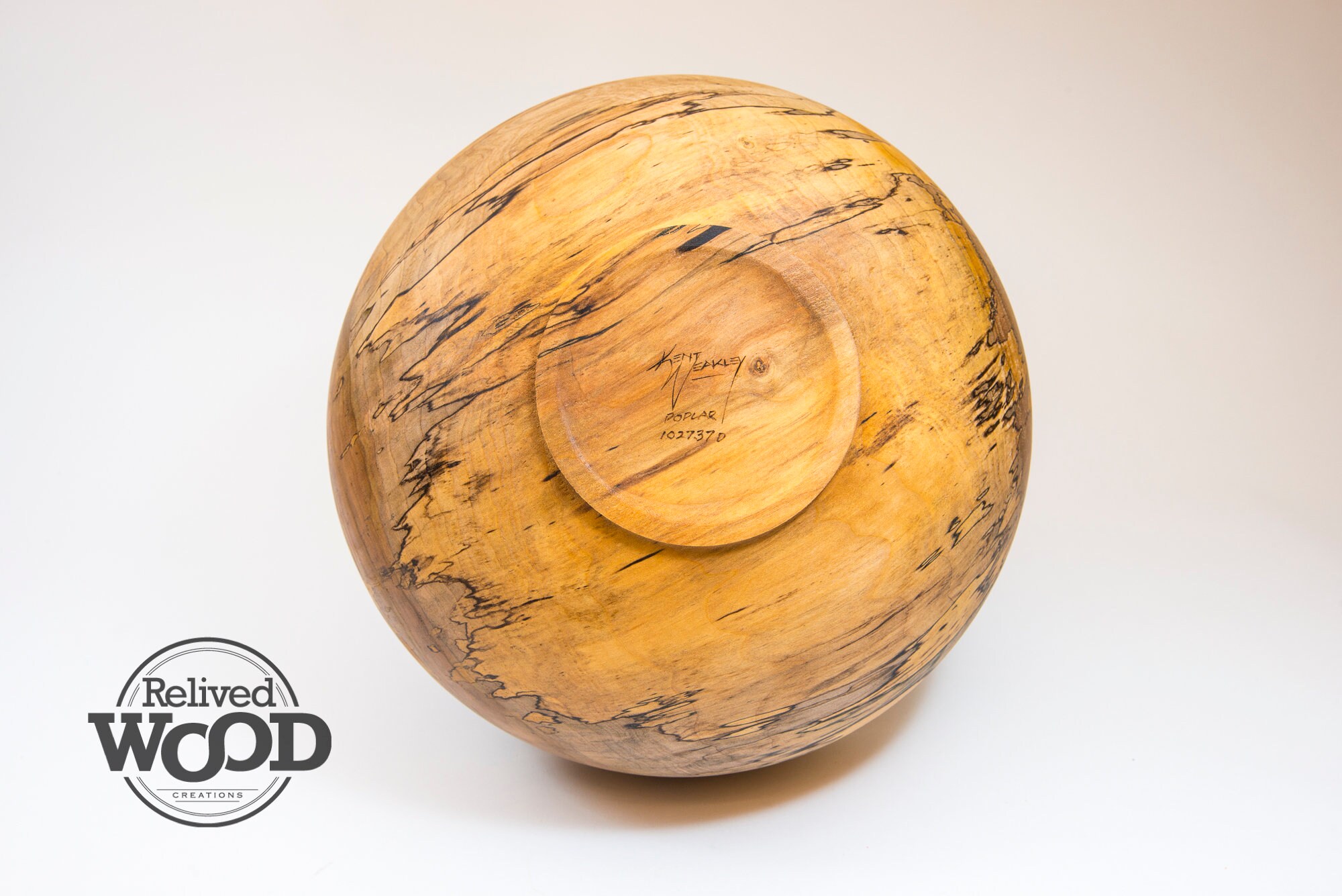 Spalted Tulip Poplar Elegant Hand Made Wooden Bowl Display Centerpiece ...