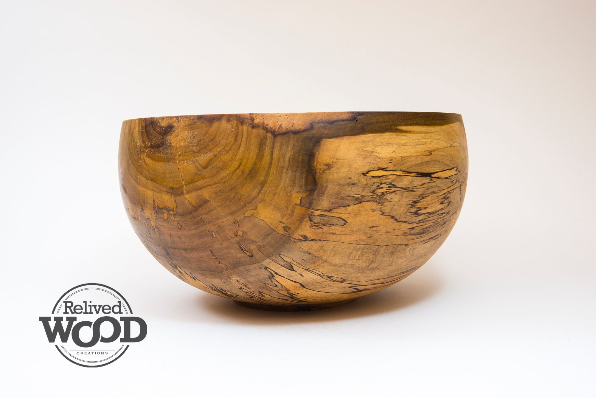 Spalted Tulip Poplar Elegant Hand Made Wooden Bowl Display Centerpiece ...