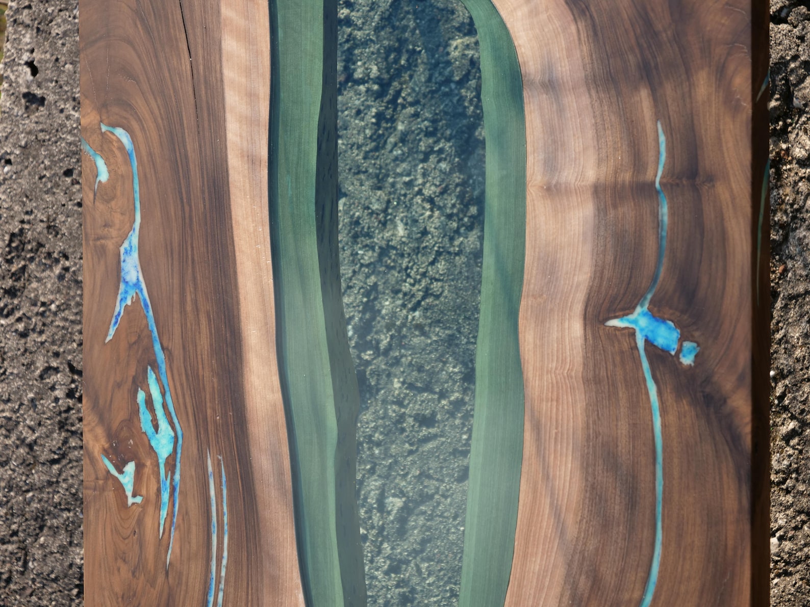 Live Edge River Coffee Table With Glowing Resin Fill in and - Etsy