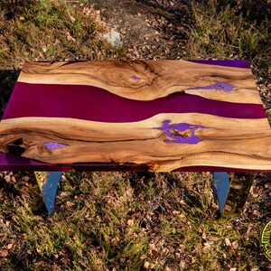 Deep Purple Resin Coffee Table With Glowing Resin - Etsy