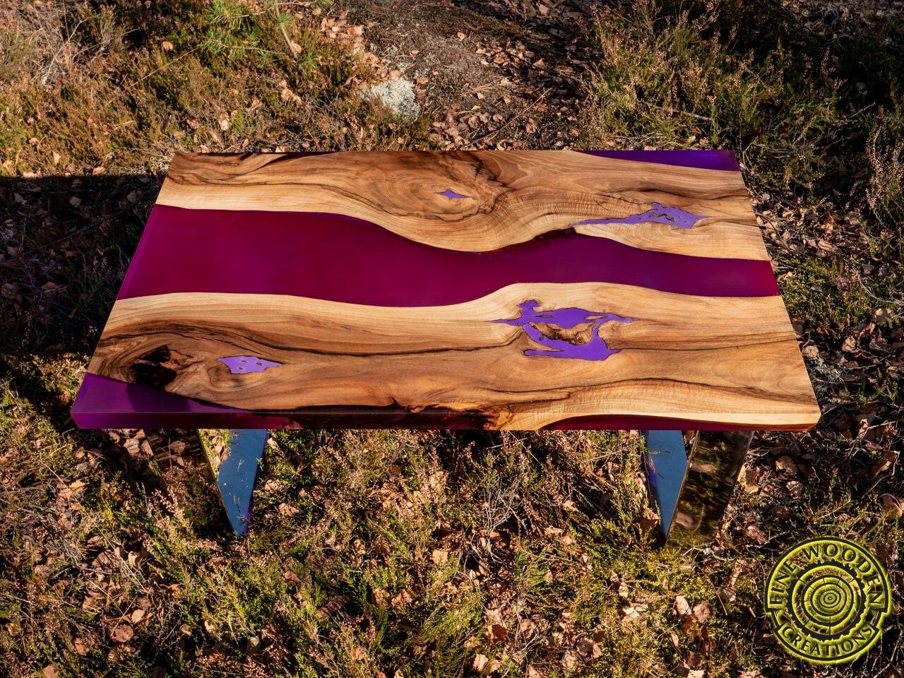 Deep Purple Resin Coffee Table With Glowing Resin - Etsy