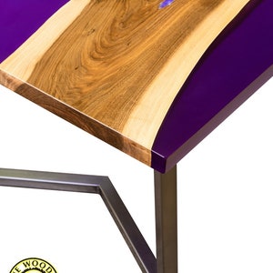 Dining Resin Table Purple With Glowing Resin, Walnut Wood - Etsy