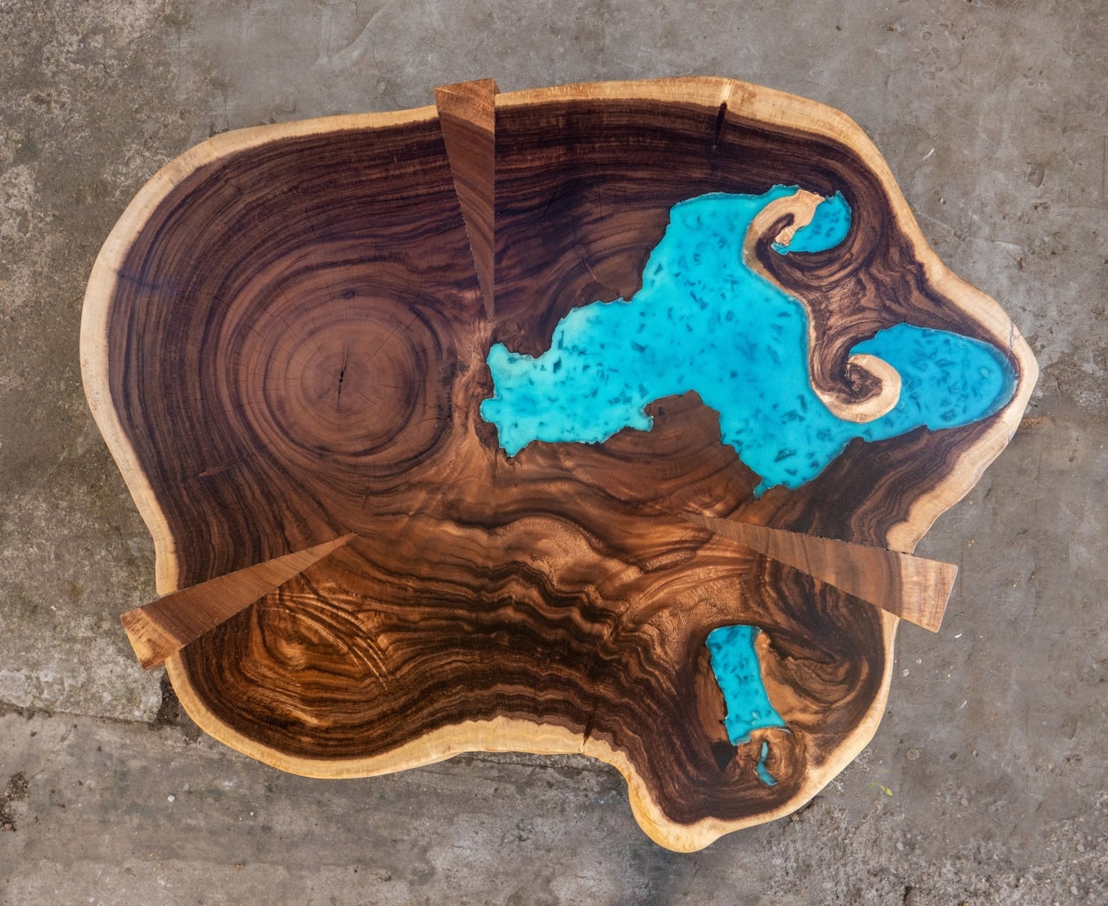 Resin Coffee Table With Glowing Resin Made of Exotic Suar Wood - Etsy