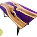 Dining Resin Table Purple With Glowing Resin, Walnut Wood - Etsy