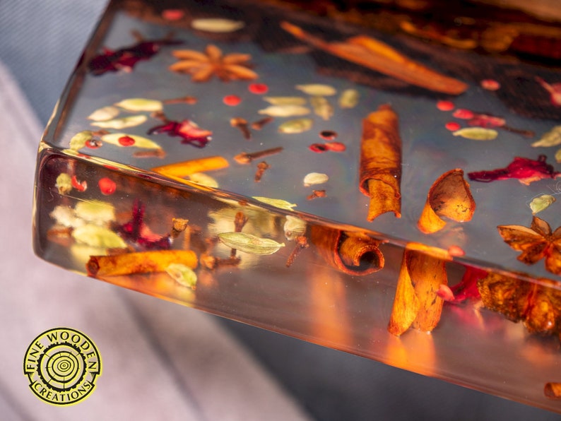Natural Wood and Exotic Spices Serving Board Epoxy Resin / - Etsy