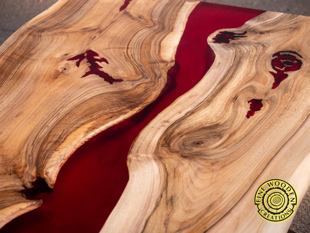 Red Resin Coffee Table With X Spider Style Legs - Etsy