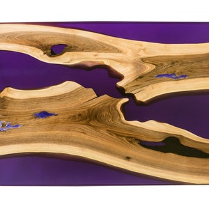 Dining Resin Table Purple With Glowing Resin, Walnut Wood - Etsy
