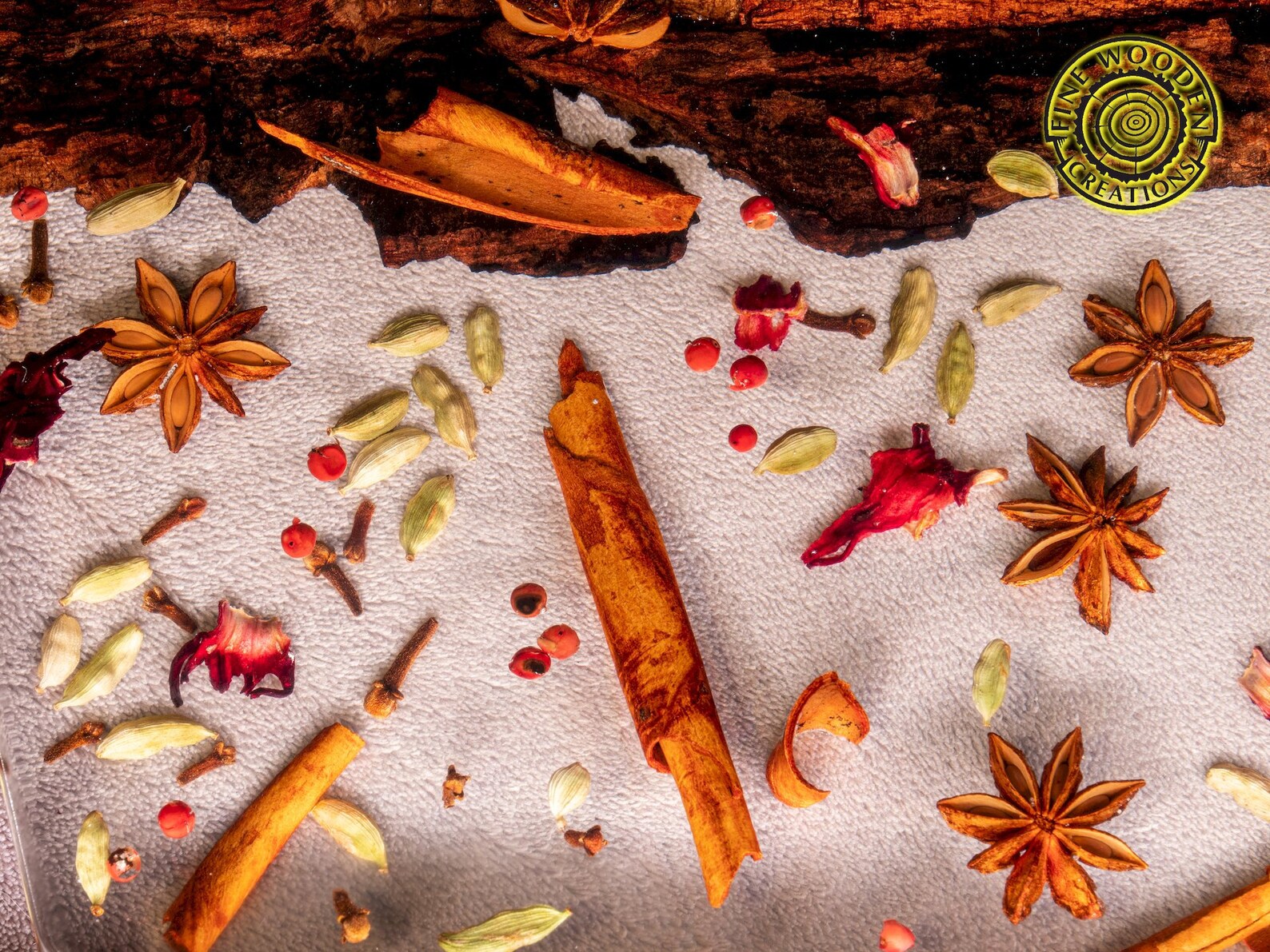 Natural Wood and Exotic Spices Serving Board Epoxy Resin / - Etsy