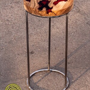 Epoxy Resin Round Wood Stools, Different Colors - Etsy