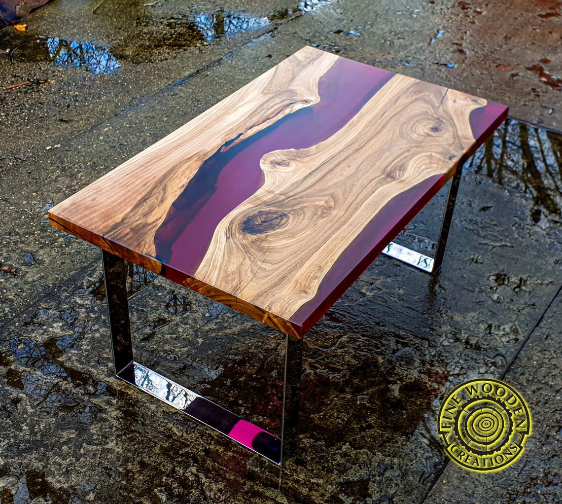 Deep Purple Resin Coffee Table | Etsy