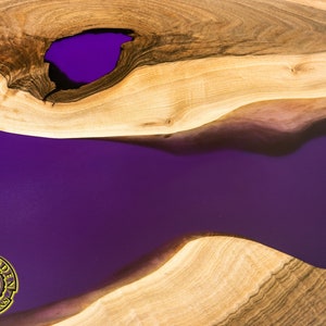 Dining Resin Table Purple With Glowing Resin, Walnut Wood - Etsy