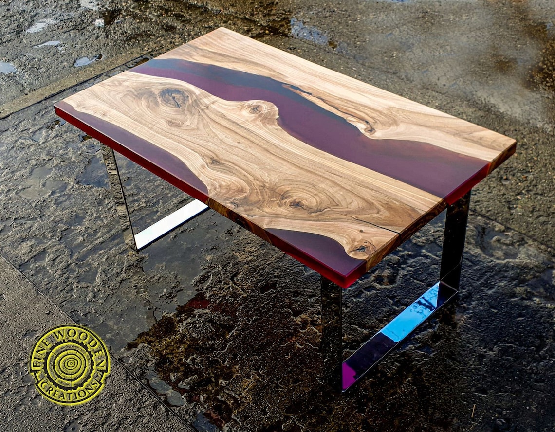 Deep Purple Resin Coffee Table | Etsy
