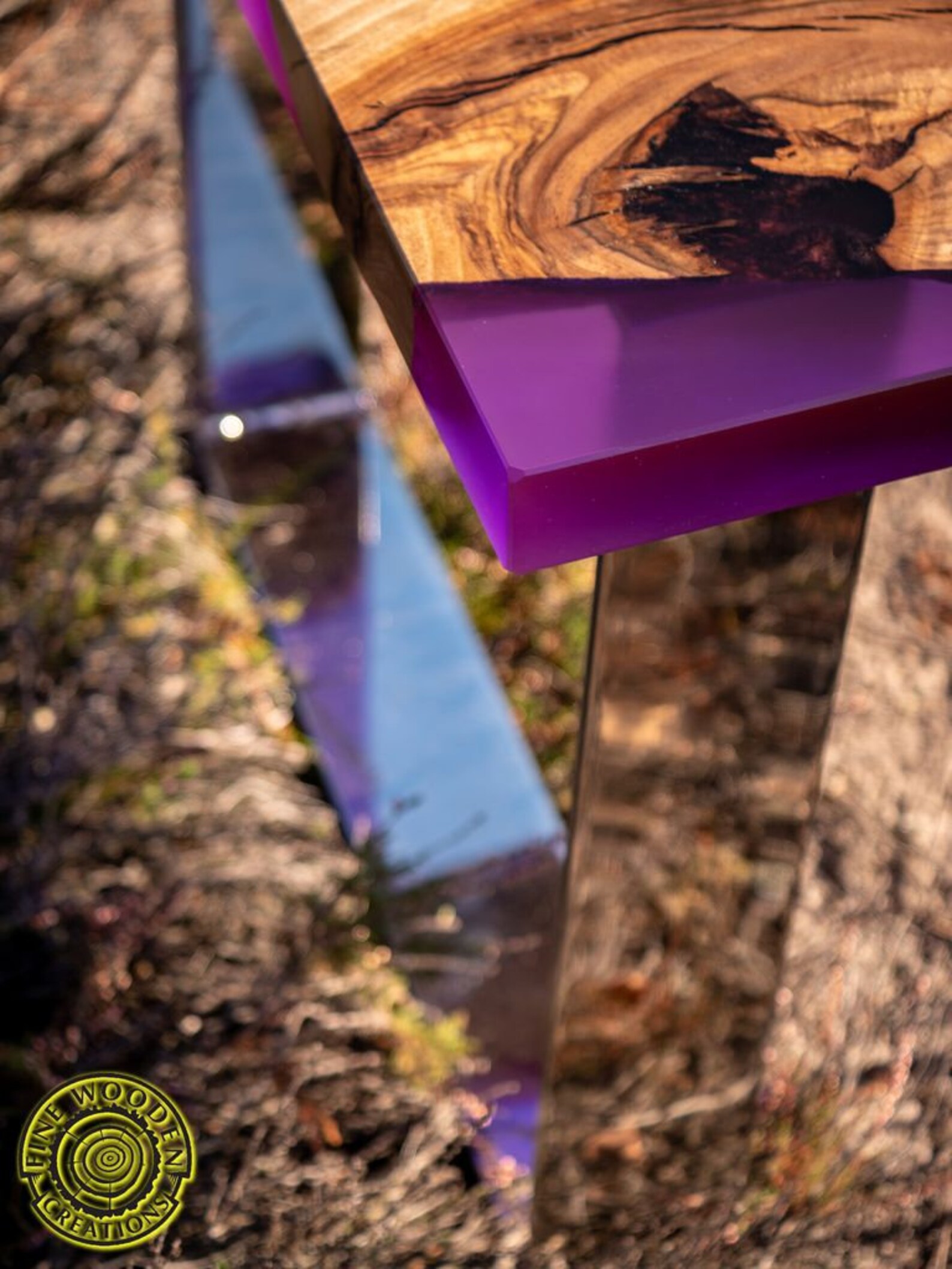 Deep Purple Resin Coffee Table With Glowing Resin - Etsy
