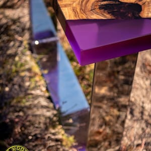 Deep Purple Resin Coffee Table With Glowing Resin - Etsy