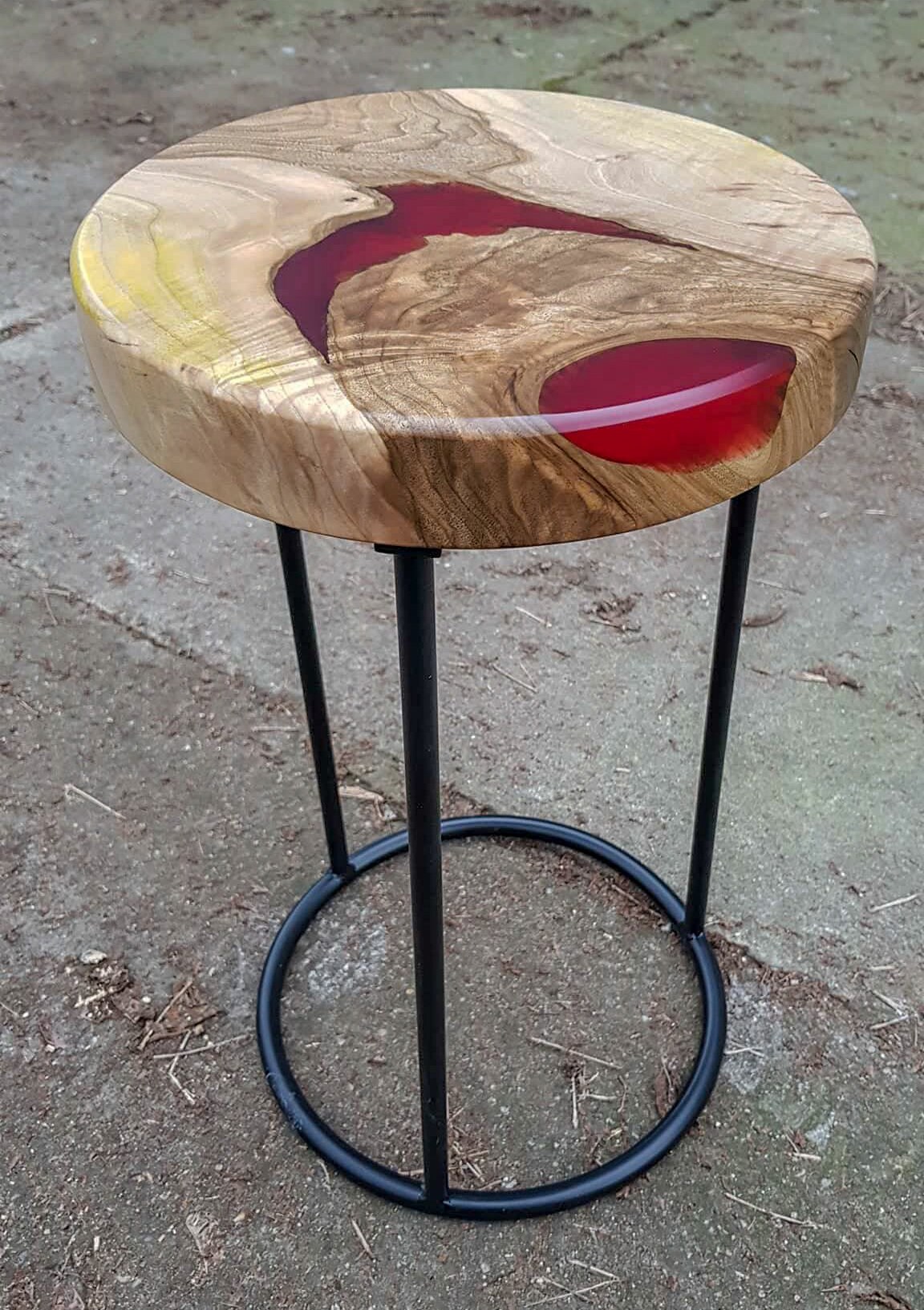 Resin Round Wood Stools Different Colors - Etsy