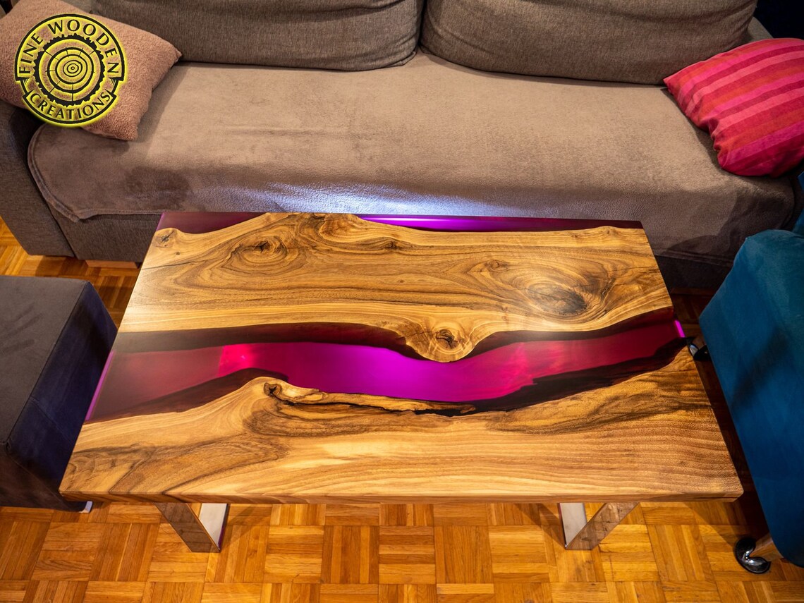 Deep Purple Resin Coffee Table | Etsy
