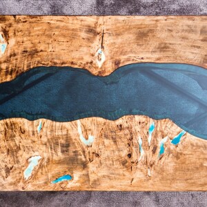 Live Edge River Coffee Table With Glowing Resin - Etsy
