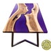 Dining Resin Table Purple With Glowing Resin, Walnut Wood - Etsy