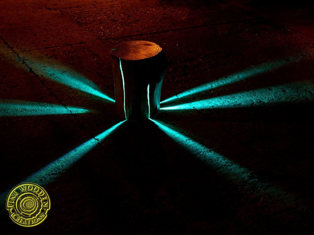 Tree Stump Table / Side Table / Lamp / Night Table With Remote - Etsy